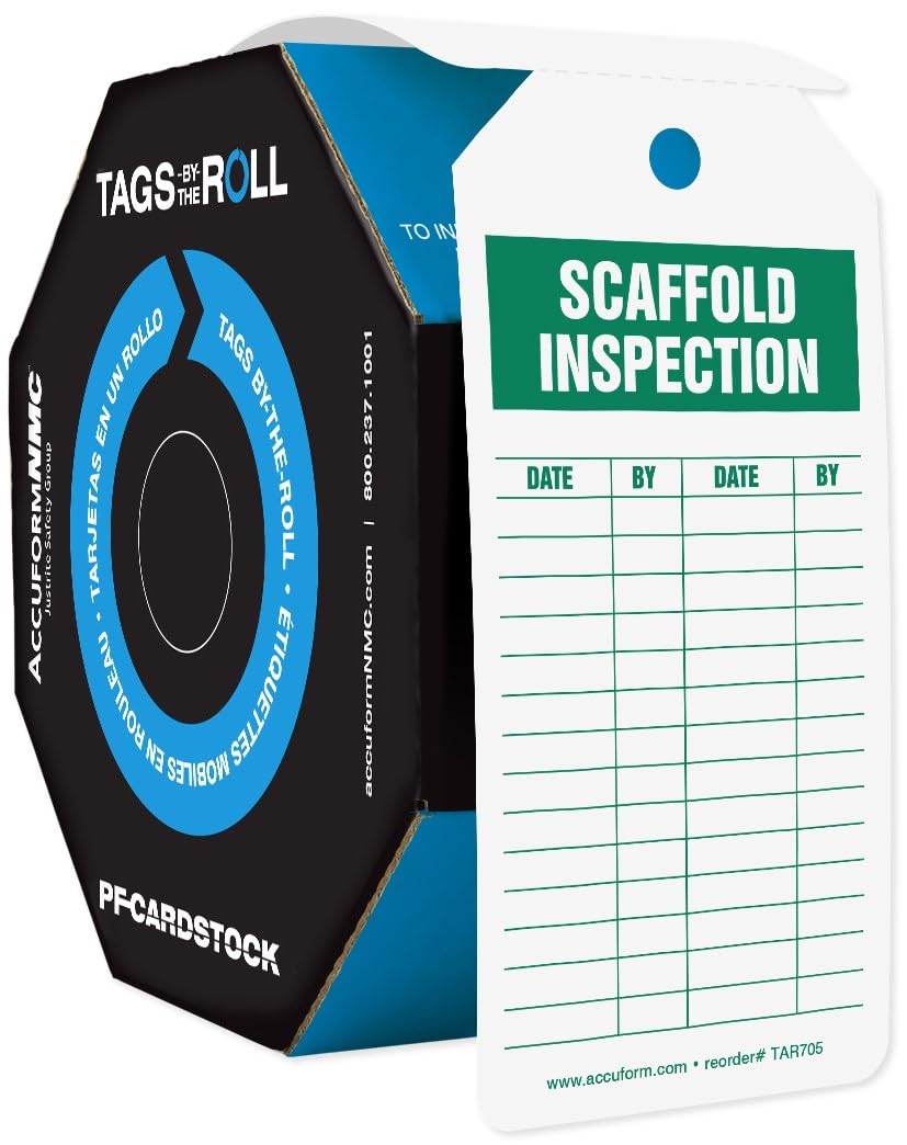 AccuformNMC 100 Tags by-The-Roll, Scaffolding Inspection Tags, US Made ...
