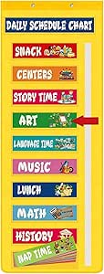 Amazon.com: Classroom Pocket Chart - Daily Schedule Organizer Calendar ...