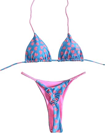 Amazon.com: GORGLITTER Women's Heart Thong Bikini Sets Triangle ...