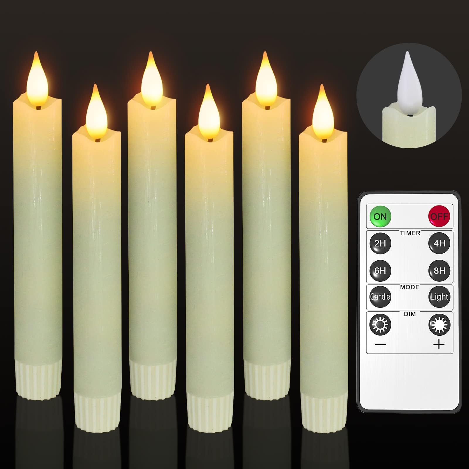 Amazon.com: Vtobay Flameless LED Taper Remote Candles with Dripping Wax ...