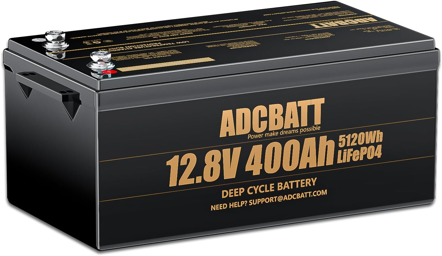 Amazon.com: ADCBATT 12V 400Ah Lithium LiFePO4 Battery with Low Temp ...