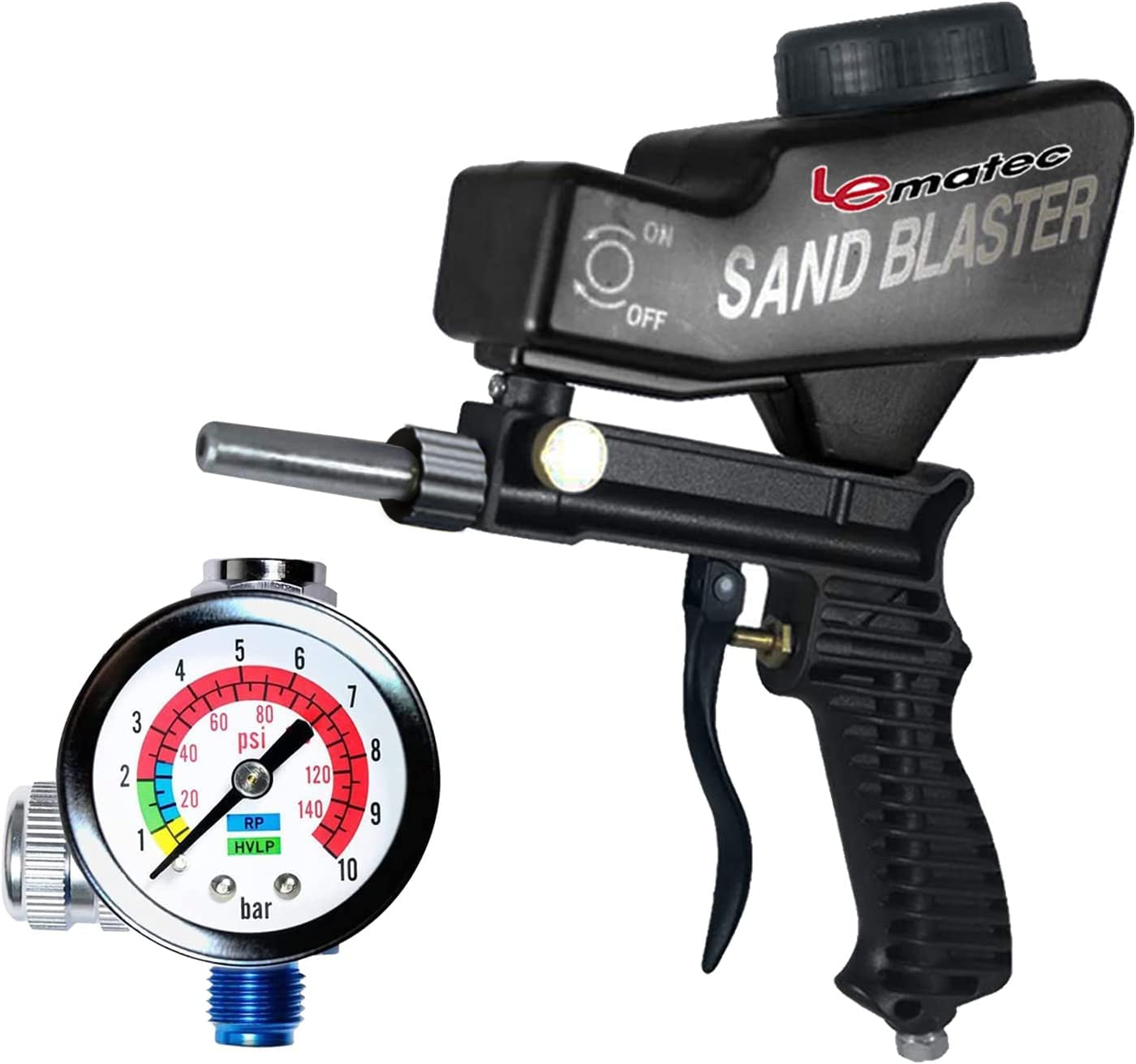 AS118 Black Sandblaster and AR01 Air Flow Regulator (Pack of 1 ...