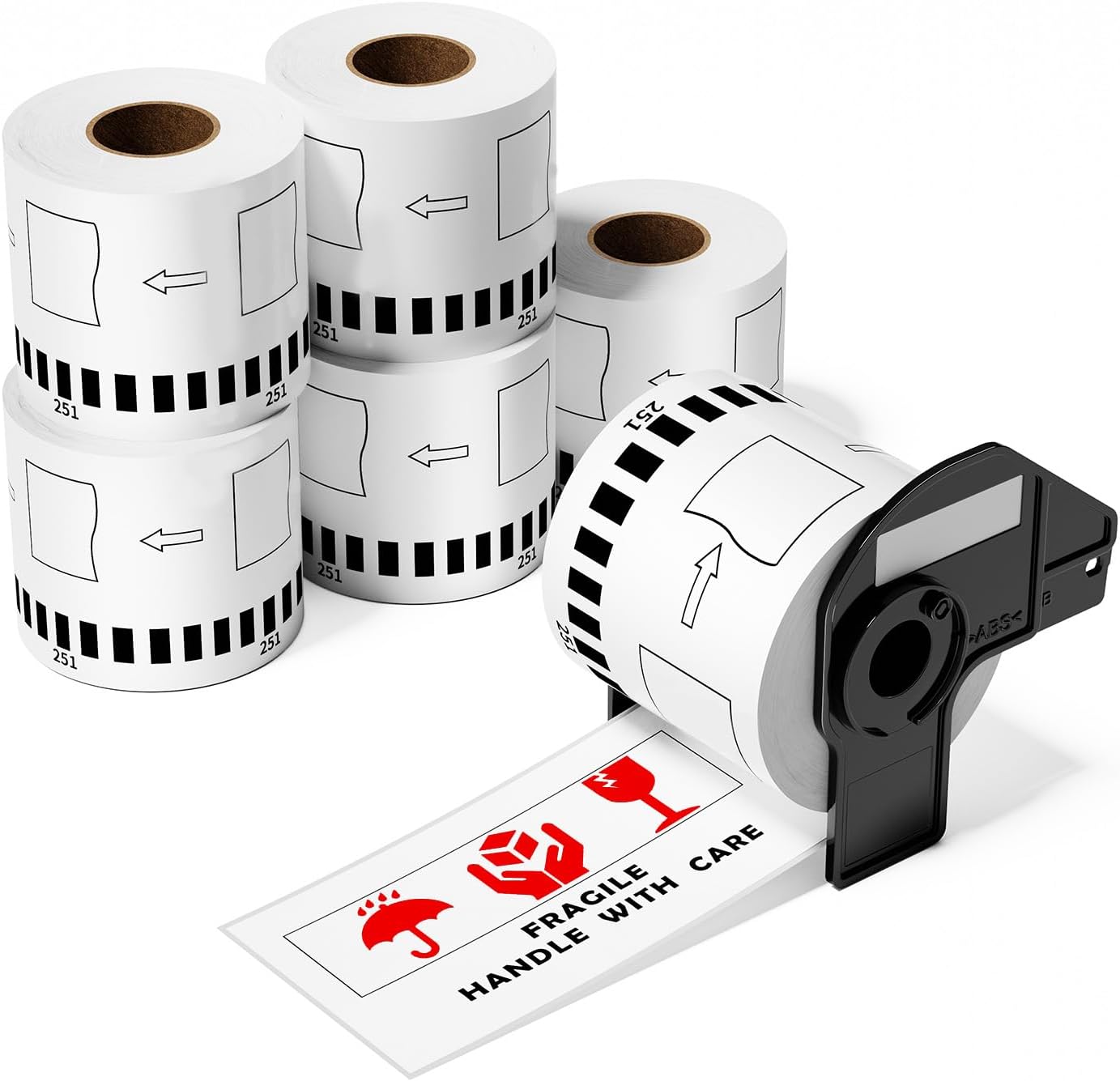 Amazon.com : 6 Rolls Continuous Length Label Tape - Compatible with ...