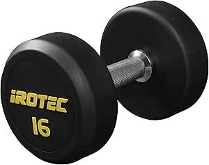 Amazon | IROTEC(アイロテック) ジム ダンベル 16KG（オールラバータイプ） | iROTEC | ダンベル・アレー