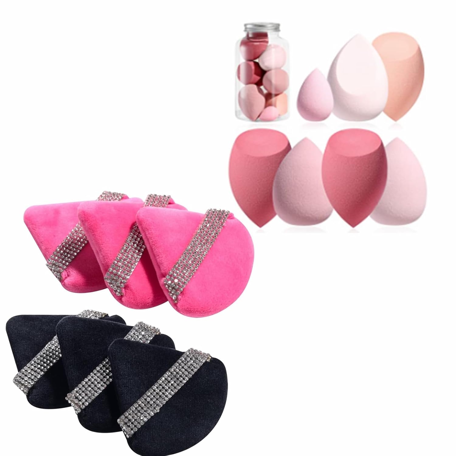 Amazon.com : BS-MALL Powder Puff Triangle Powder with 7 PCS Makeup ...