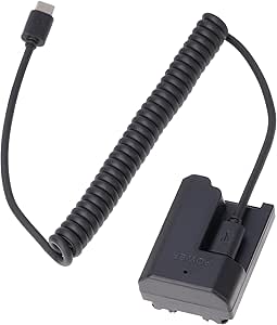 Amazon.com : Fotga Coiled USB-C Type-C Power Adapter Cable + Decoded NP ...