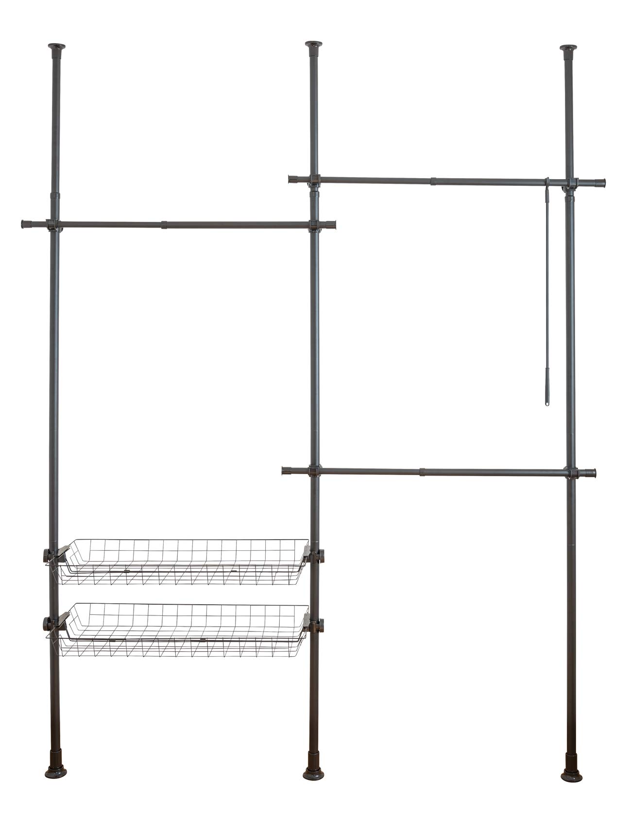 WENKO, Telescopic Clothes Rack System Herkules Duo, Stainless Steel ...