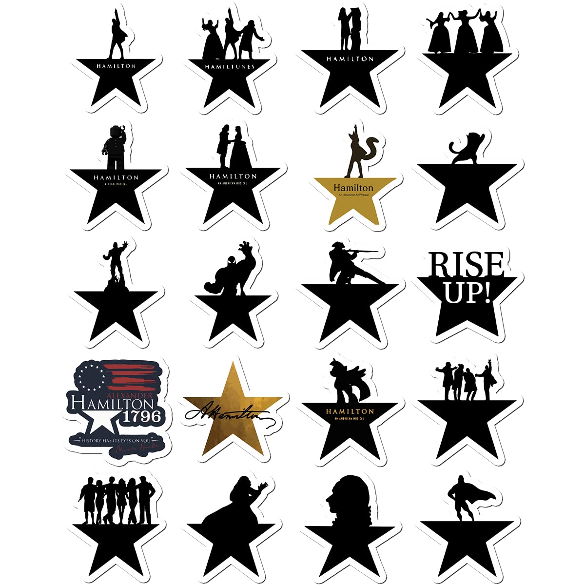 Amazon.com: Stickers Pack 20 Pcs Hamilton Laptop Logo Colorful ...