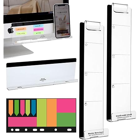 Amazon.com: Barelove Computer Monitor Memo Board, Set of 3 (Left ...