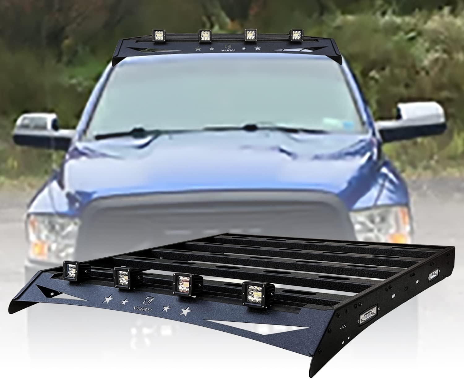 Amazon.com: TIOYAR Top Roof Rack Luggage Cargo Carrier w/8x24W LED ...