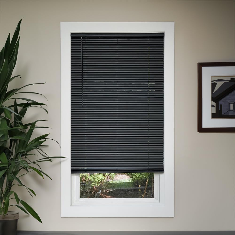 Amazon.com: Vinyl Mini Blinds 1-Inch Cordless Room Darkening Blind for ...