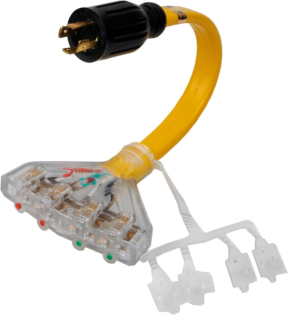 Amazon.com: 1.5FT Generator 30A 4-Prong to Four Household Adapter Cable ...