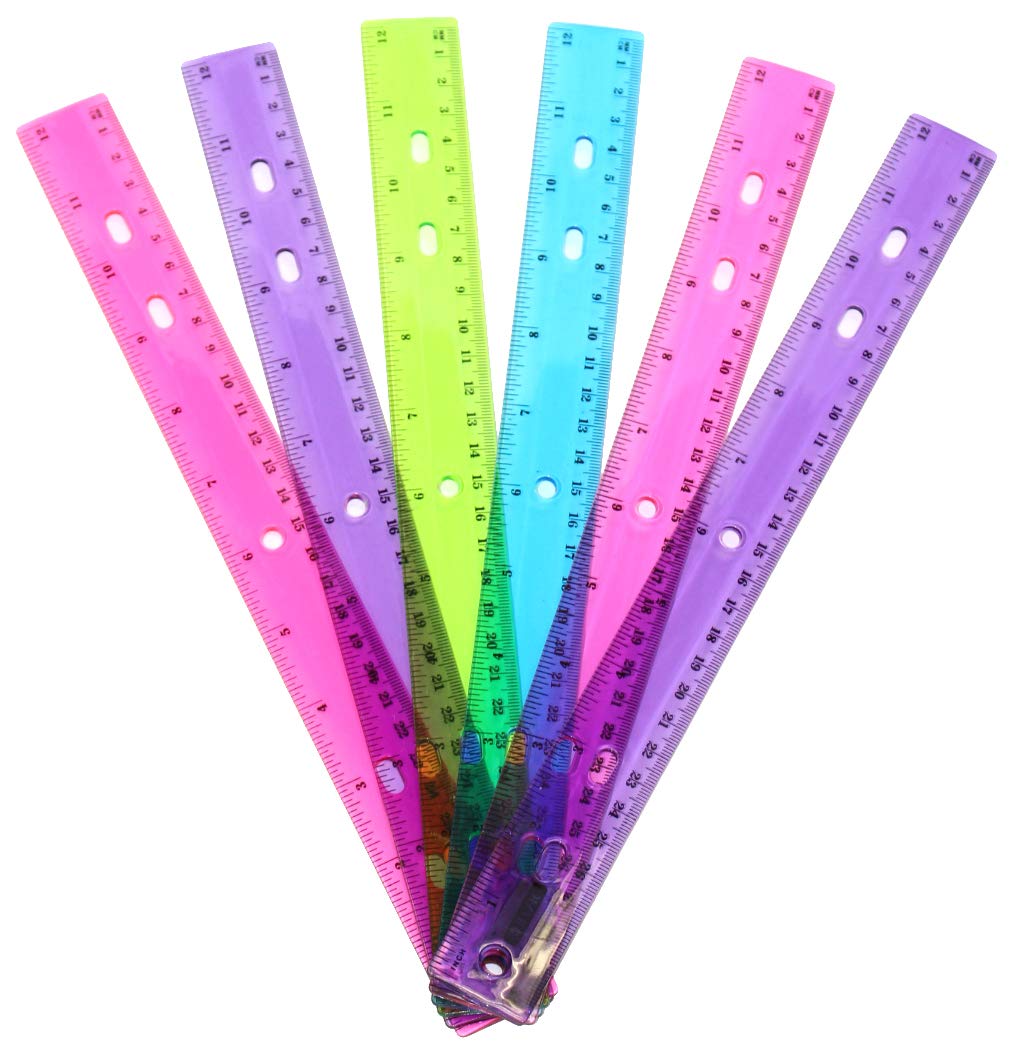 Amazon.com: PowerTRC's Assorted Jeweltones Colored Rulers | Drafting ...