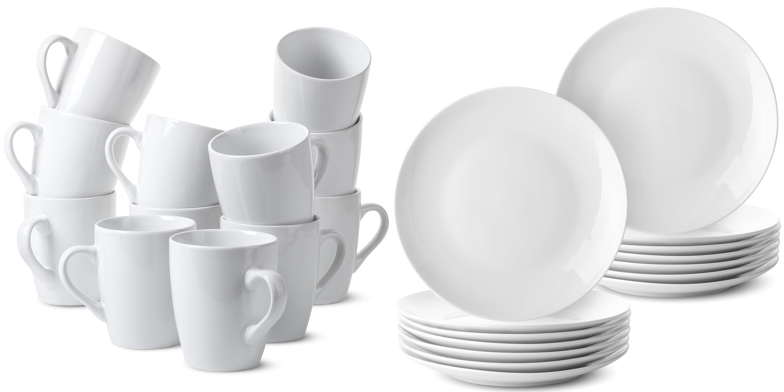 Amazon.com: BTaT- White Coffee Mugs, Fine Bone China Porcelain, Set of ...