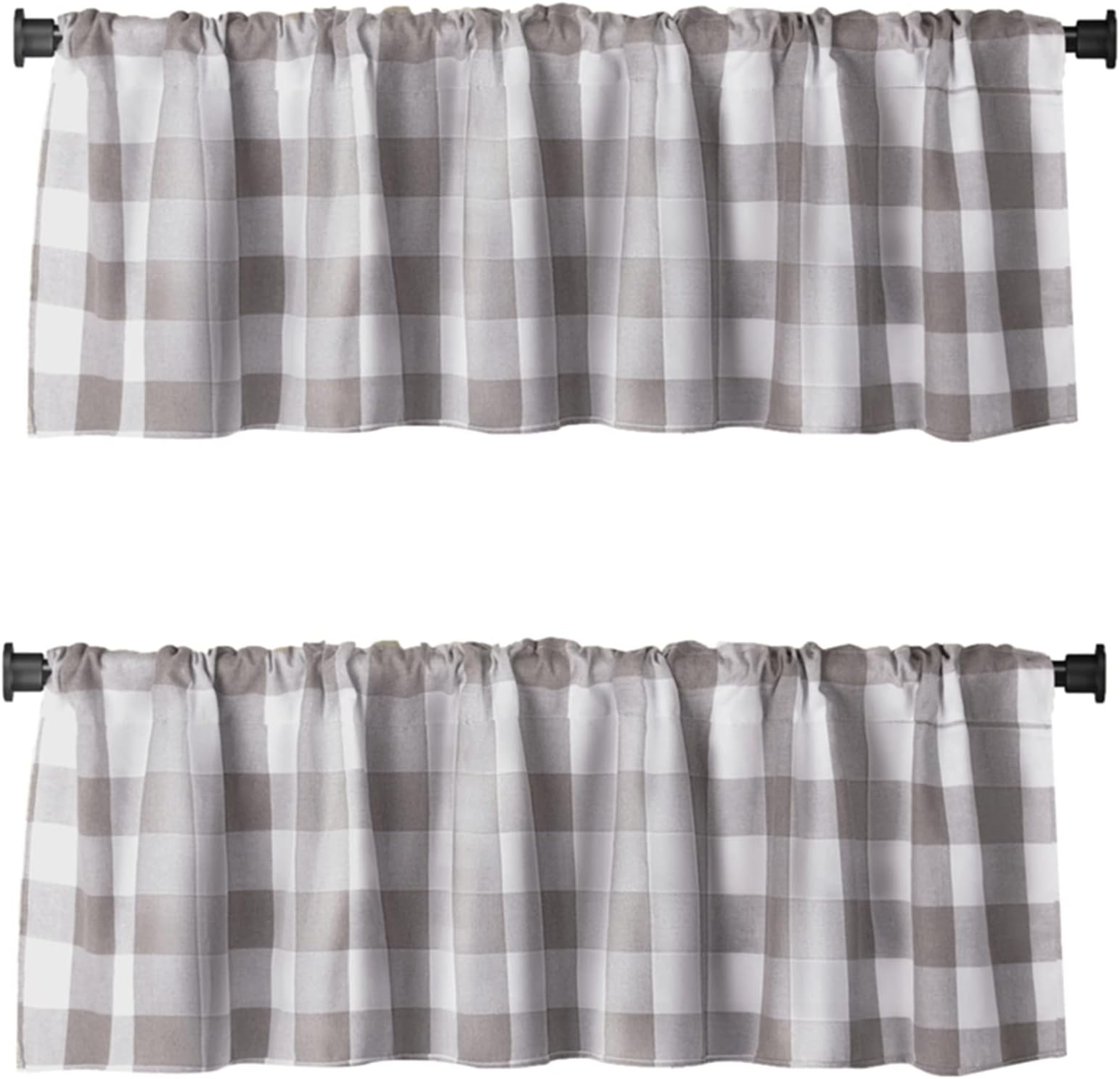 Amazon.com: Jola's House 2 Pack Buffalo Check Plaid Window Valances ...