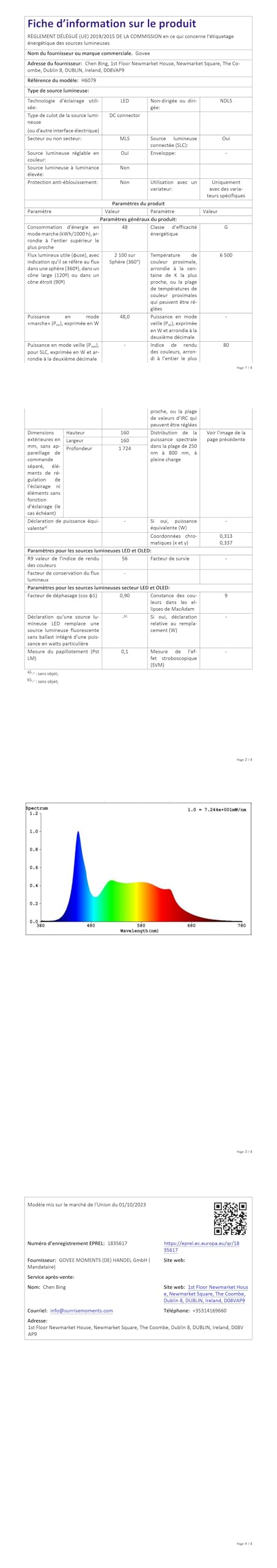 Govee Lampadaire LED RGBIC, Lampe sur Pied Salon Compatible avec Alexa ...