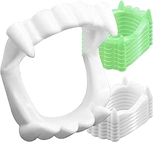 Amazon.com: 12 Pcs Plastic Vampire Teeth Fake Fangs - 6 Glow-in-The ...