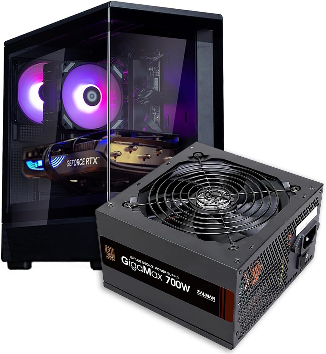 Amazon.com: Zalman P10 mATX Gaming PC Case + GigaMax 80+ Bronze PSU ...