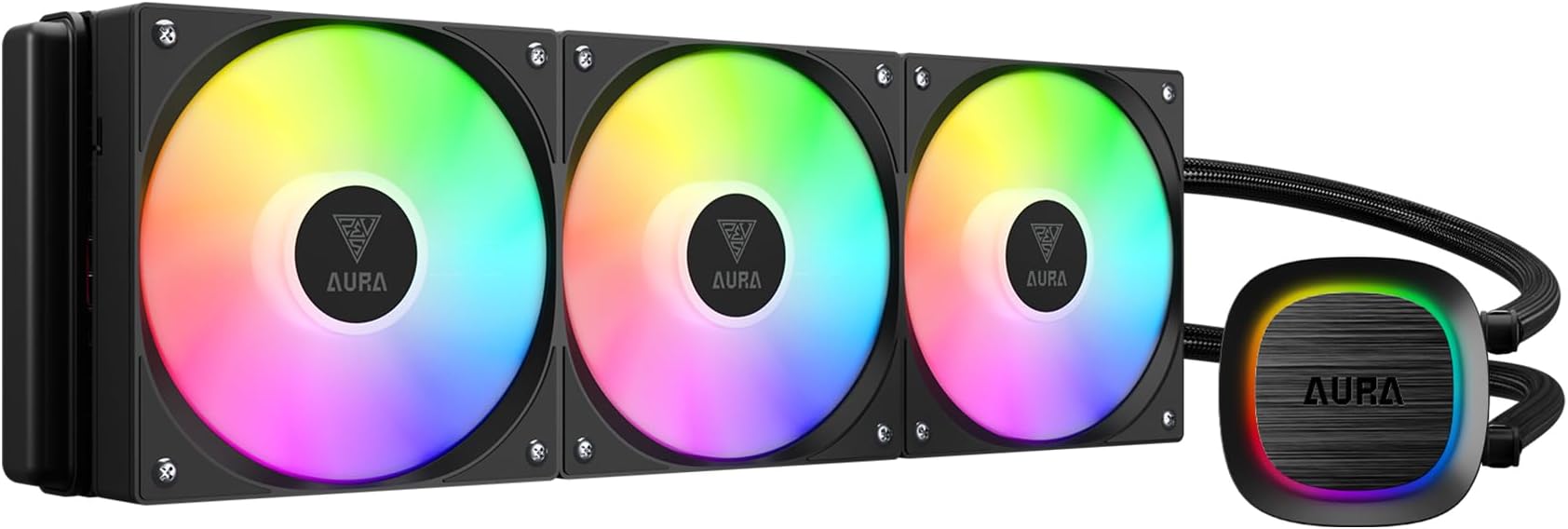 GAMDIAS Aura GL360 V2, 360mm CPU Liquid Cooler w/PWM Fans, ARGB AIO ...