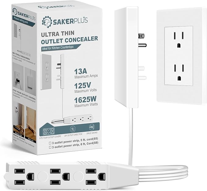 Amazon.com: SakerPlus Outlet Concealer Power Strip-Outlet Cover ...