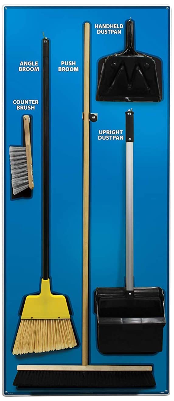 NMC SBK101ACP 5S Janitorial Shadow Board, Blue/Black, 68"X30 ...