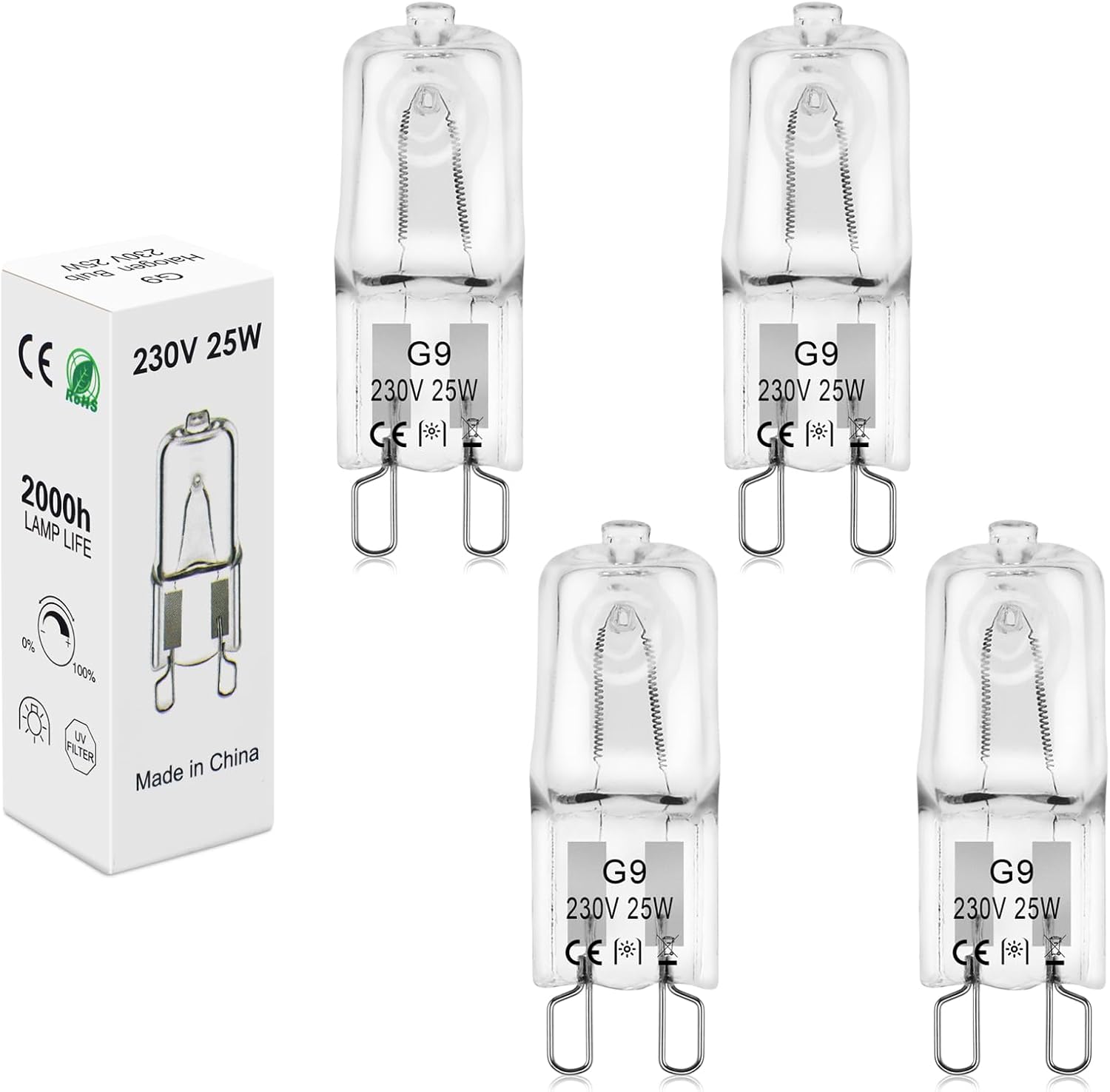 BROTOU G9 25W Halogen Bulbs, 230V 500LM 2800K Warm White Capsule Bulbs ...