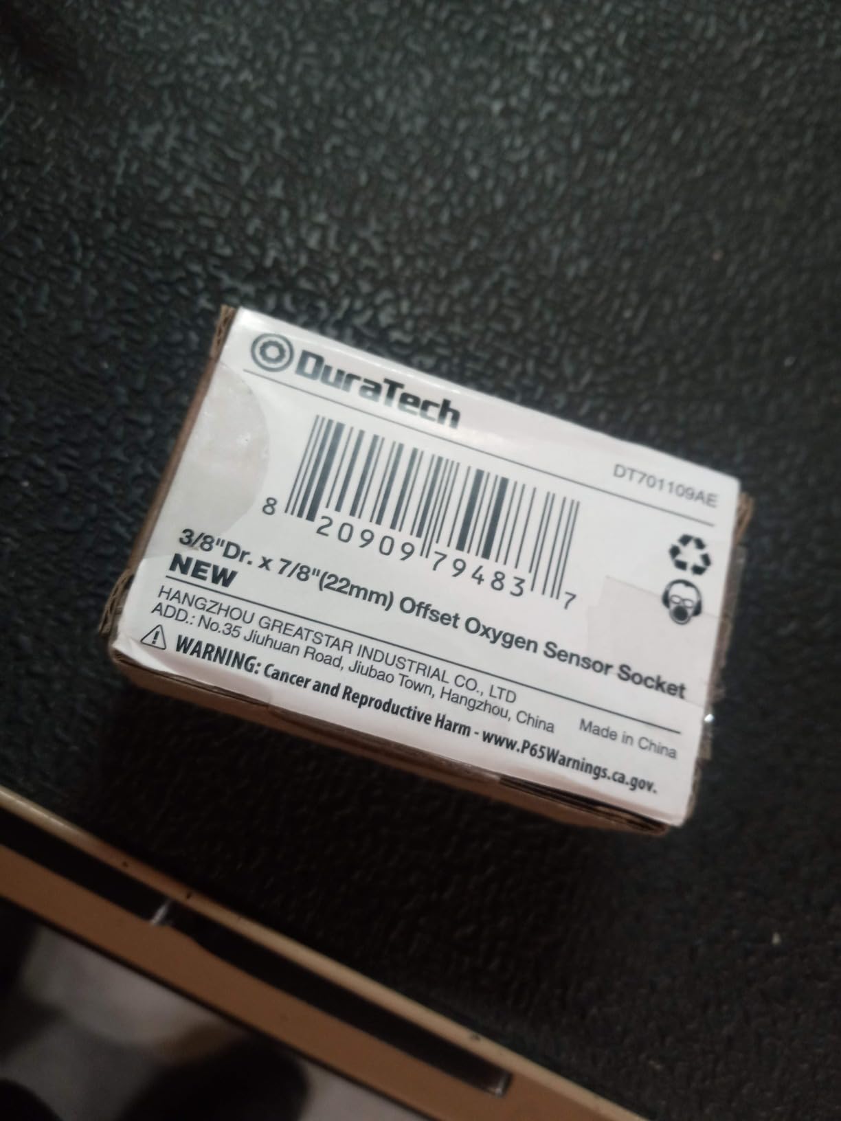 Duratech O2 Oxygen Sensor Socket 3 8 Inch Drive X 7 8 Inch 22mm Offset Oxygen