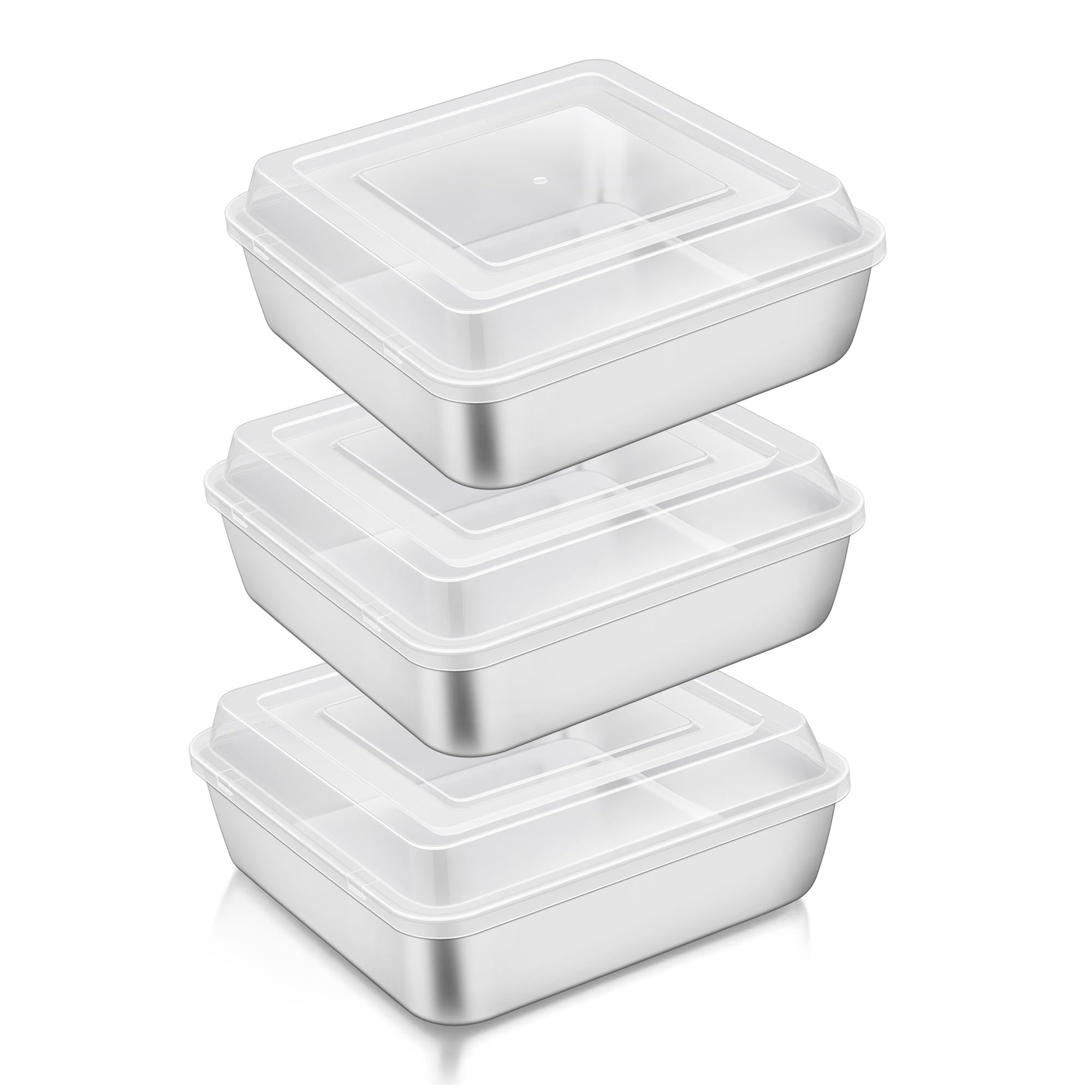 Snapklik.com : TeamFar 6 In Square Cake Pans, Stainless Steel Mini ...