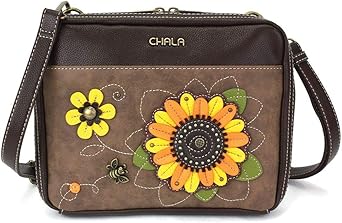Chala Sunflower Collection Cross Body Bag, Brown 10 X 8" : Amazon.com ...