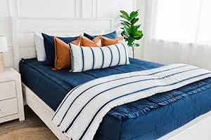 Amazon.com: Beddy's Evan All in One Full Zipper Bed Set - Blue 5-Piece Bedding Set with Minky ...