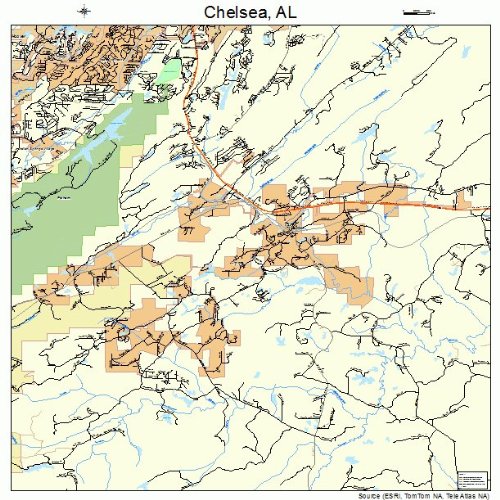 Amazon.com: Large Street & Road Map of Chelsea, Alabama AL - Printed ...