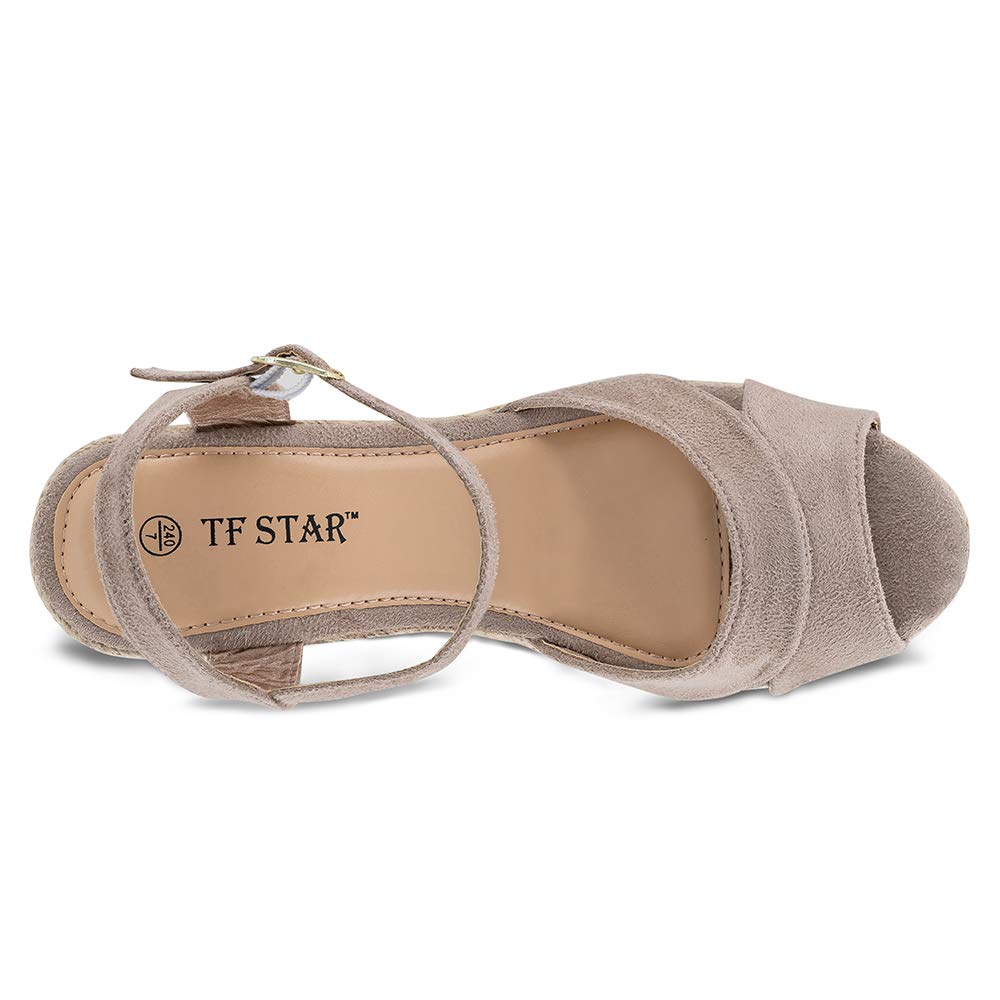 Snapklik.com : TF STAR Jute Rope Wedge Sandals For Women