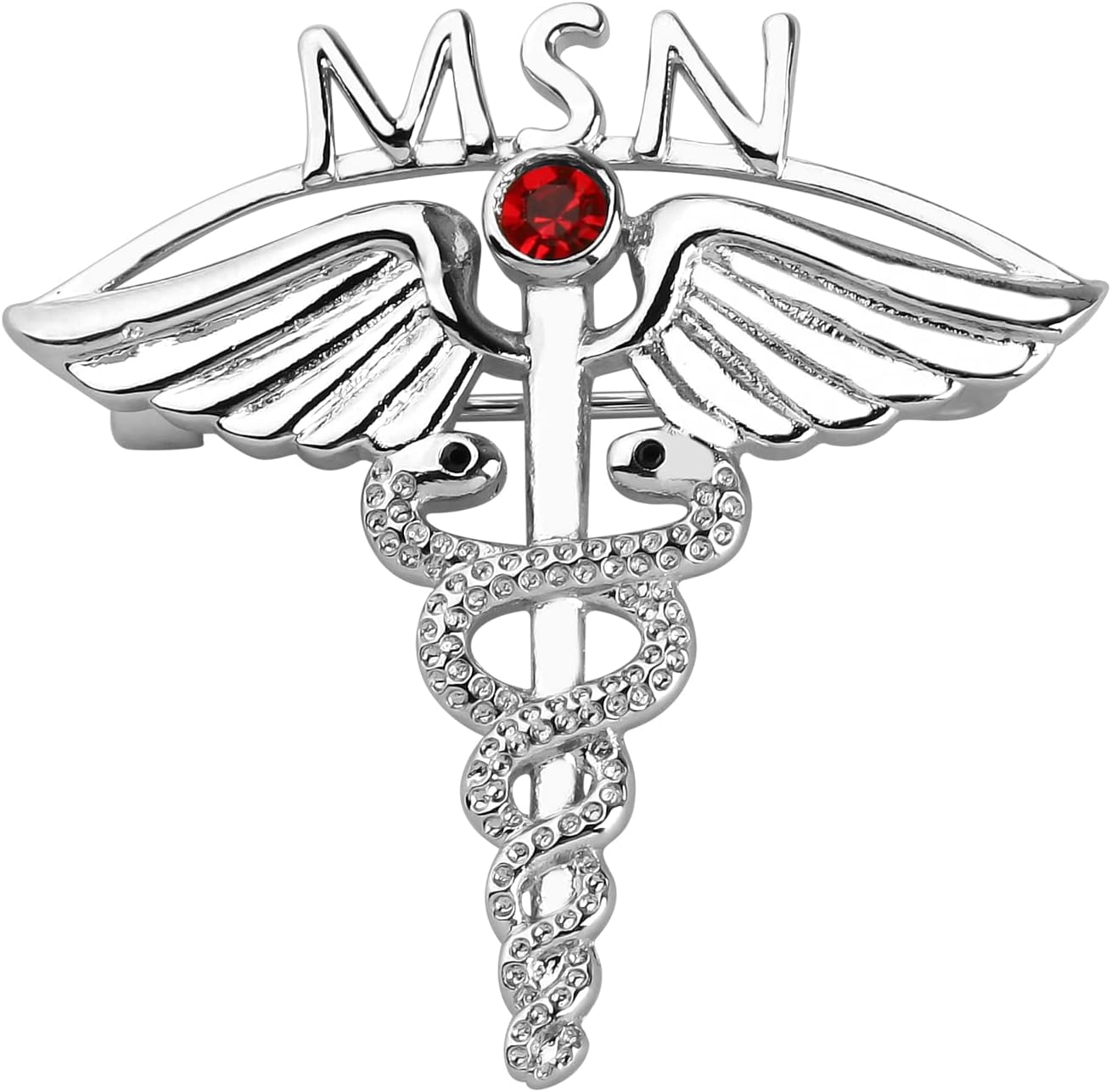 Amazon.com: Prestige Medical Emblem Pin, MSN (Letters on Caduceus ...