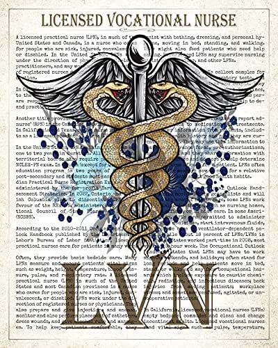 Amazon.com: LVN with Flowers Print, Licensed vocational nurse Gift, LVN ...