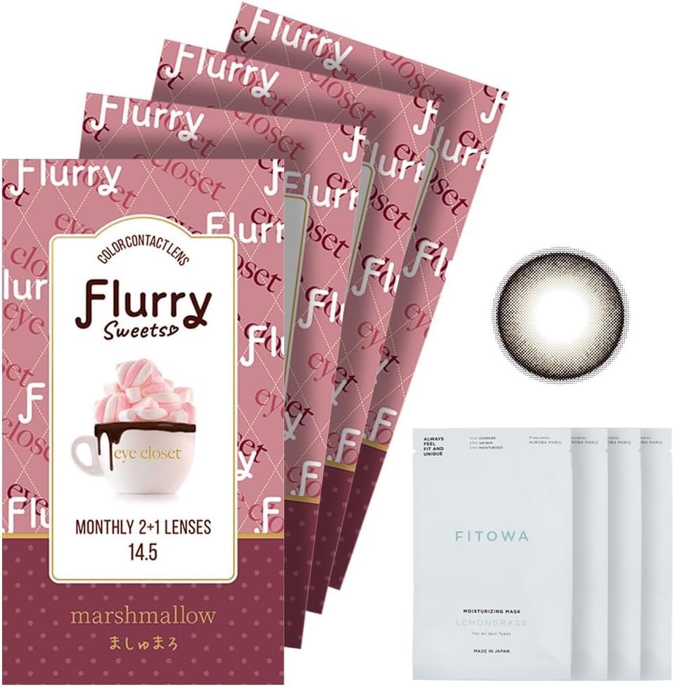 Amazon | Flurry monthly マシュマロ フルーリー マンスリー 【カラー】新色 ましゅまろ 明日花キララ 1ヶ月 【4箱12枚入】 【マスクシート付き】 (±0.00 ...