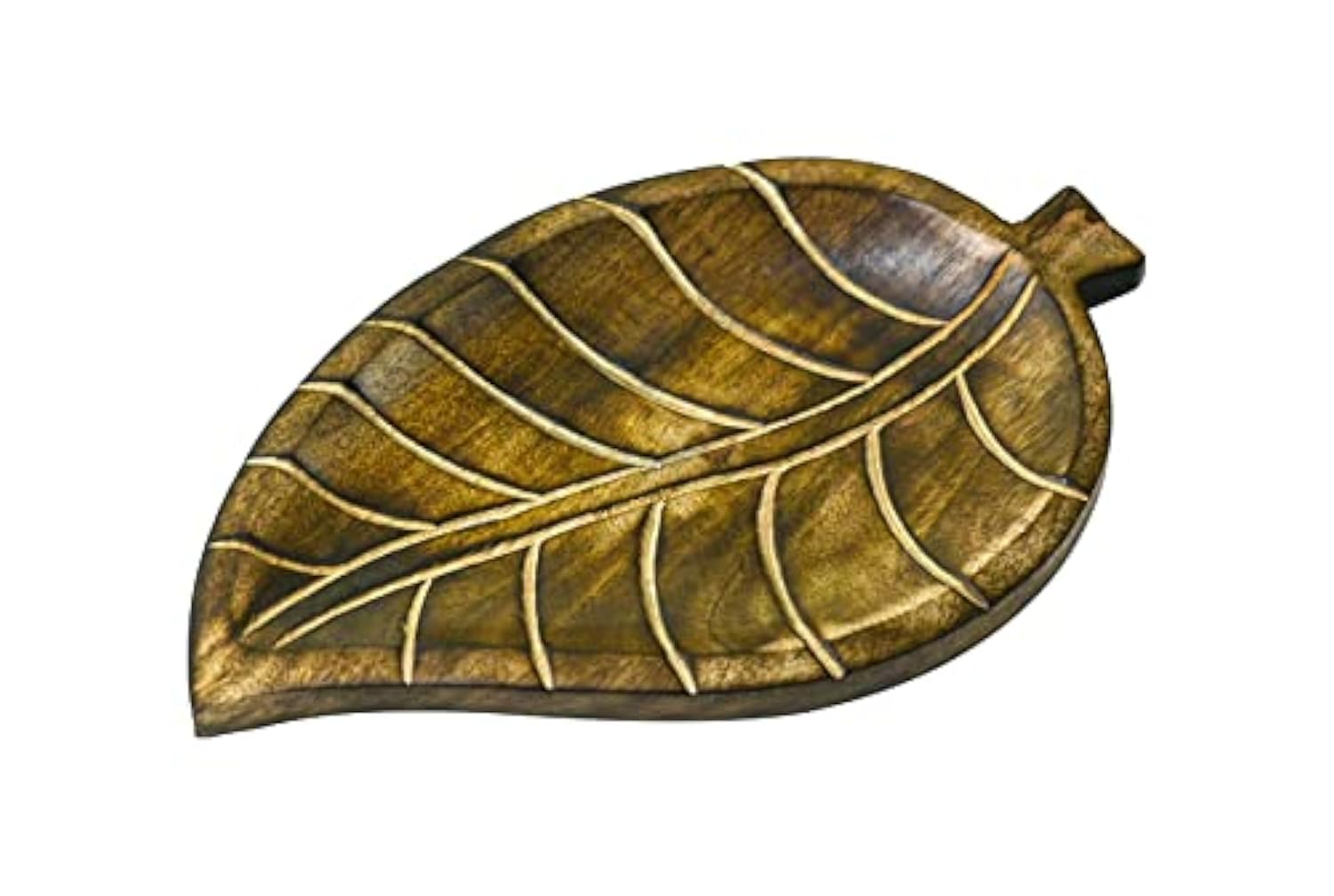 Amazon.com: Ajuny Decorative Tray Wooden Leaf Design Serving Tray ...