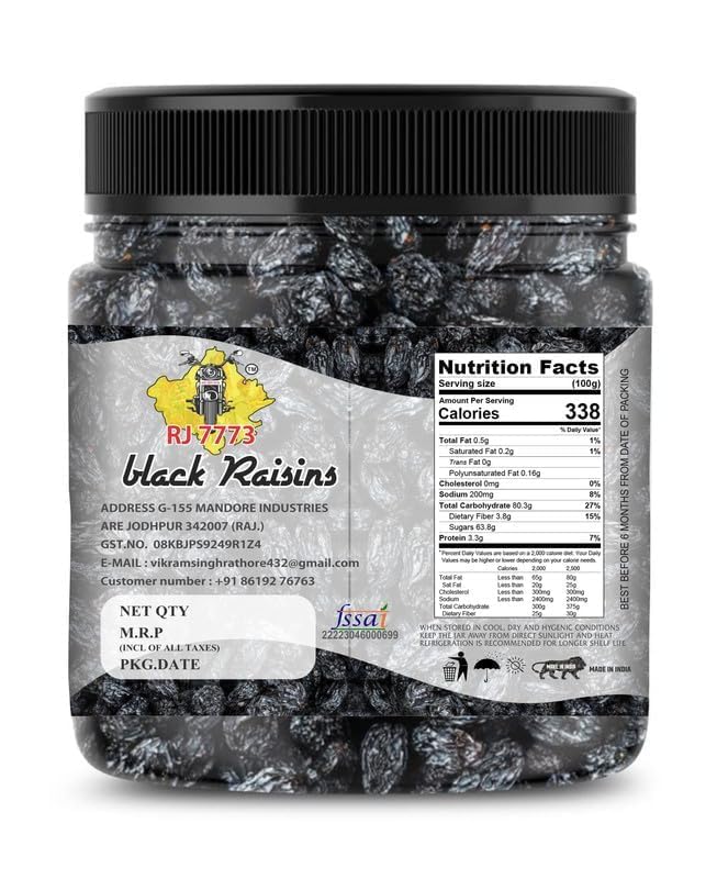 RJ 7773 Premium Afghani Black Raisins Dried Grapes | Kali daakh ...