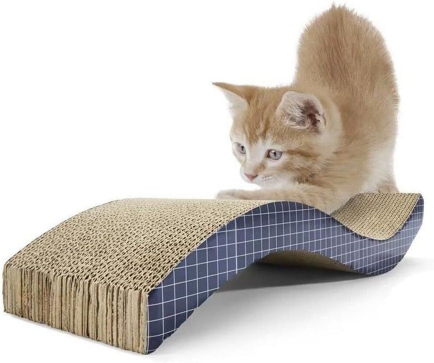 Wavy Cat Scratch Pad Cardboard Kitten Cat Scratcher Scratching Board ...