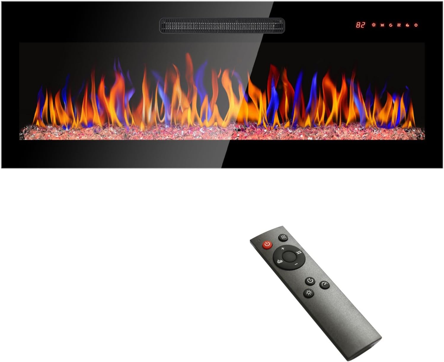 Amazon.com: Electric Fireplace Wall-Mounted with Remote Control, Touch ...