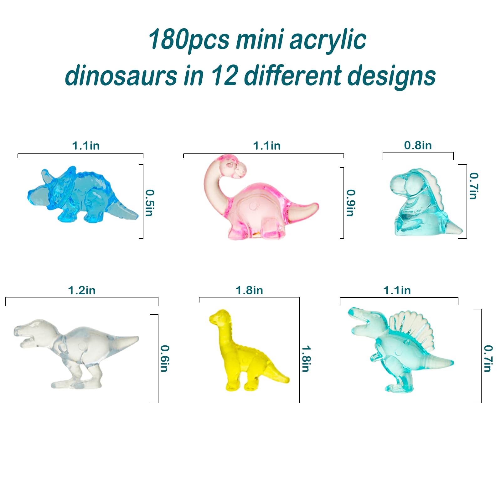 Snapklik.com : 180 Pieces Mini Dinosaur Figures, Multi-Colored Small ...