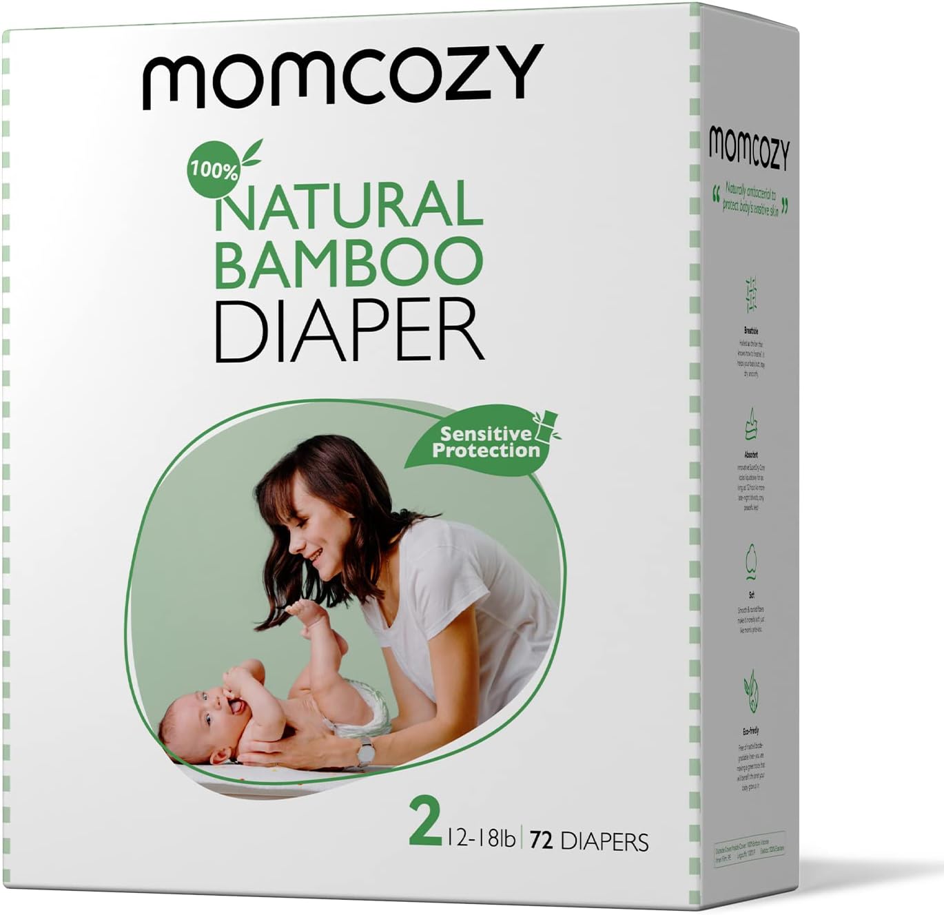 Amazon.com : Momcozy Baby Diapers Size 2, Disposable Bamboo Diapers ...