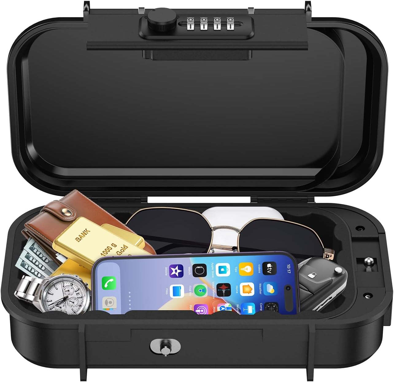 Amazon.com: Portable Key Storage Lock Box,Travel Lockbox Safe with ...