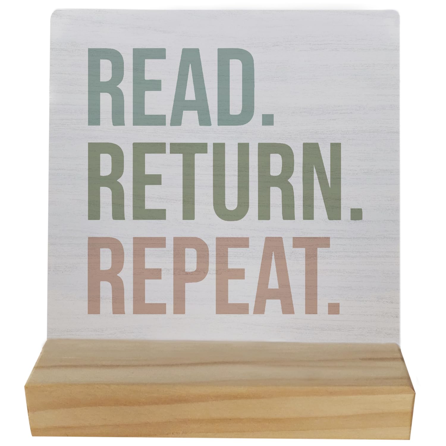 Amazon.com: Read Return Repeat Table Wood Plaque Sign,Book Character ...