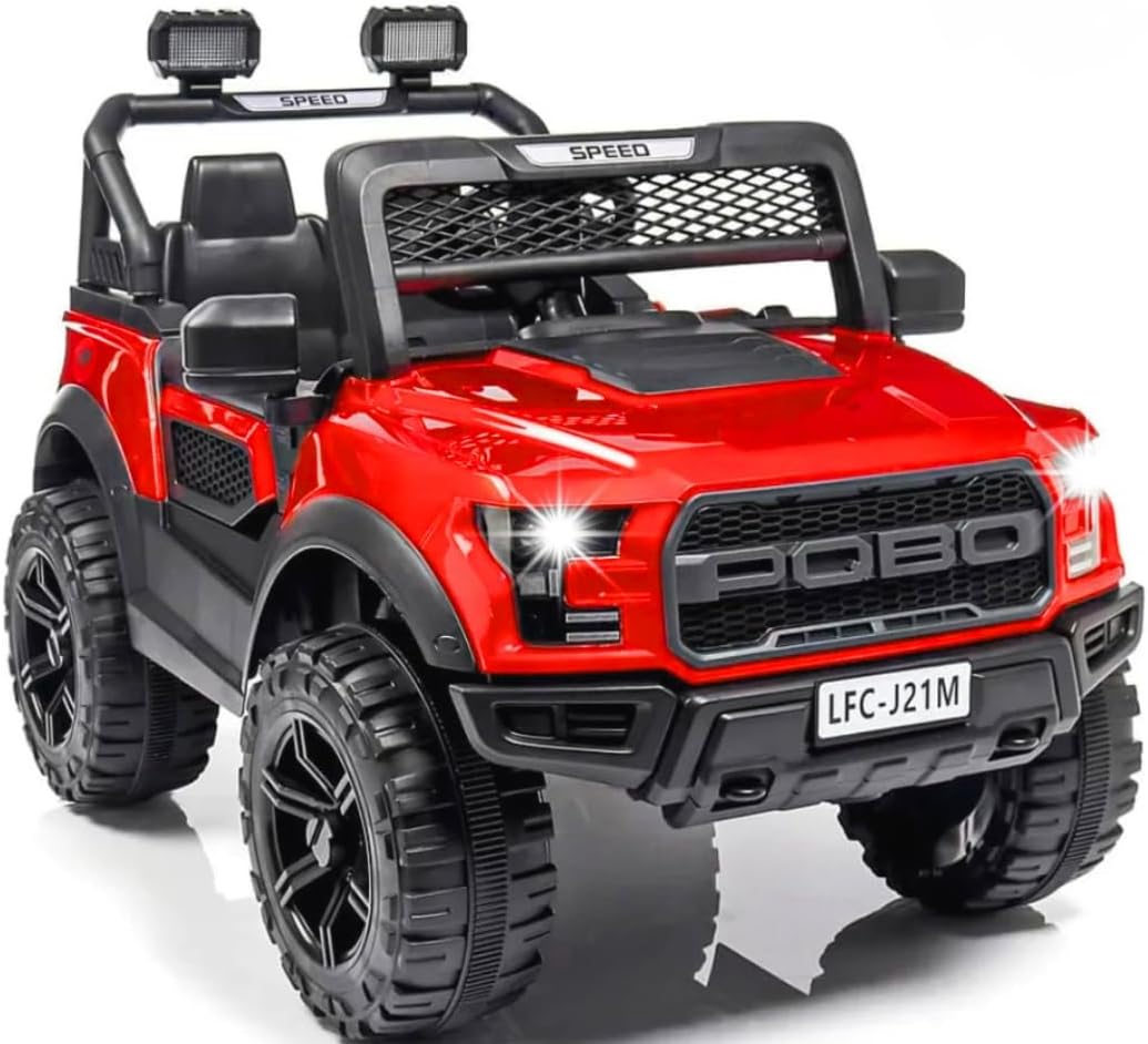 Buy LITTLE PUP Electric Ride on Jeep for Kids with Music, Led Lights ...