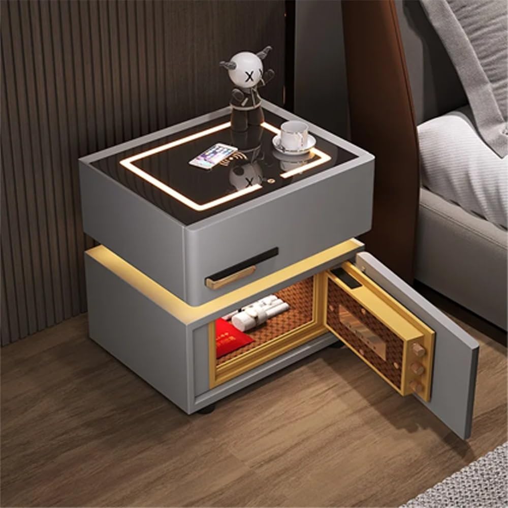 Amazon.com: Smart Nightstand with Drawers and Hidden Safe, Bedside ...