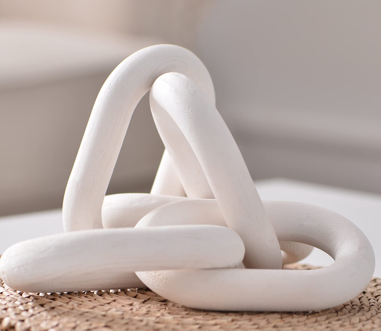 Wracra Wood Chain Link Decor boho Hand Carved Decorative Wood Chain ...