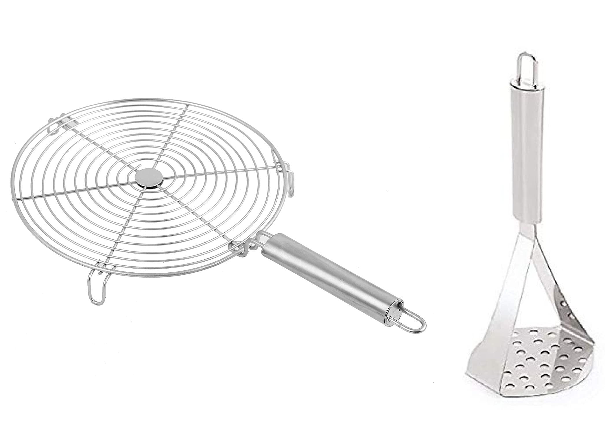 Nohunt Steel Round Roaster Jali Papad Jali Roti Grill Chapati ...