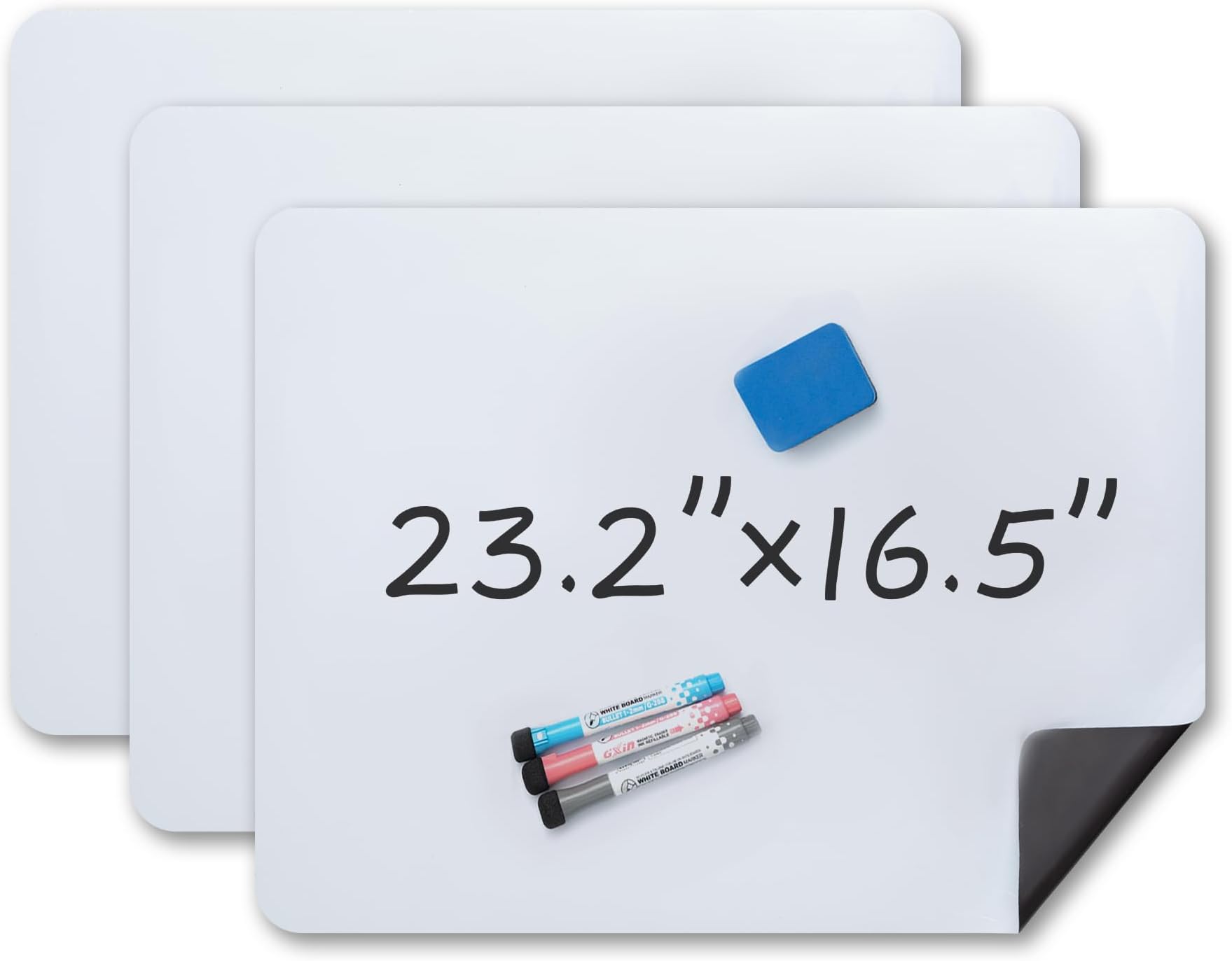Amazon.com: 3 PCS Magnetic Dry Erase Board Sheet for Fridge, 23.2"x16.5 ...