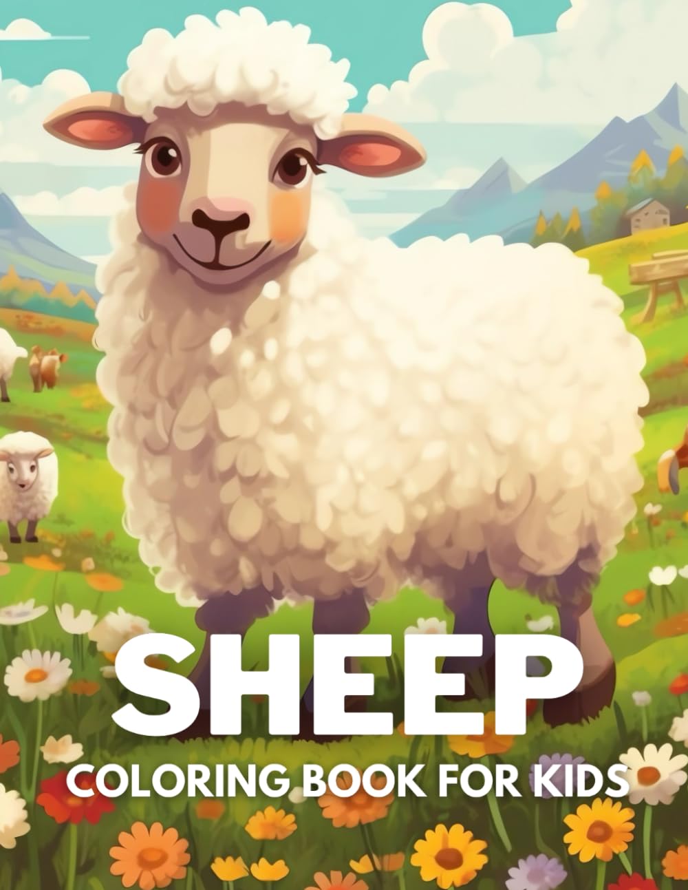 Sheep Coloring Book For Kids: +40 Fun And Easy Drawings Of Cute Sheep ...