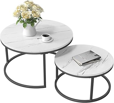 Amazon.com: VOWNER Coffee Tables for Living Room - Small Round Coffee ...